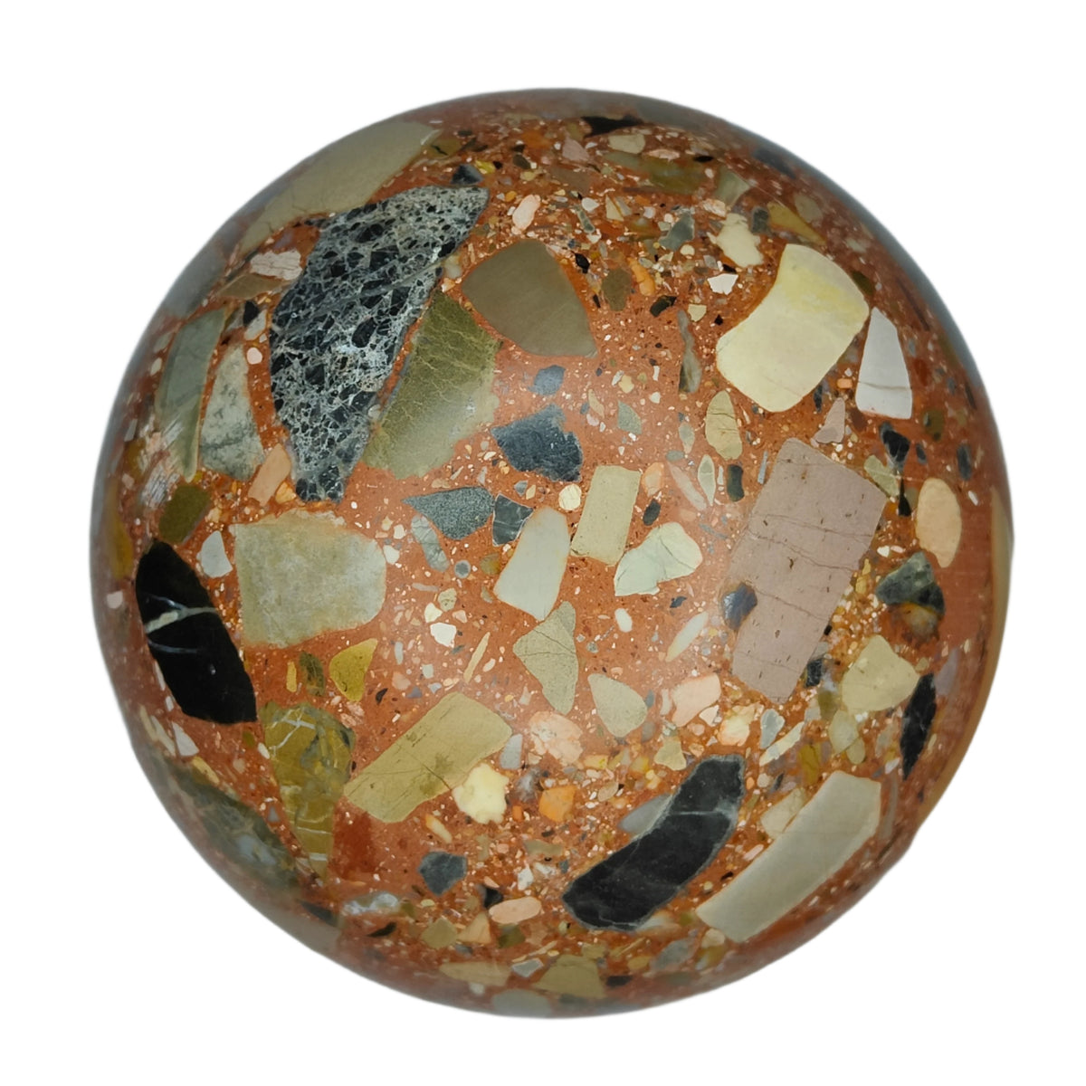 Puddingstone Sphere # 103 – Crystal Addictions