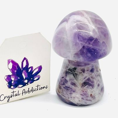 Chevron Amethyst Medium Mushroom # 16 – Crystal Addictions
