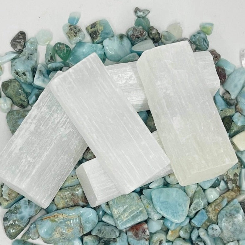 Raw Rectangular Selenite Pieces – Crystal Addictions
